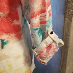 JM Collection | Tops | Jm Collection Printed Linen Button Down Top ...